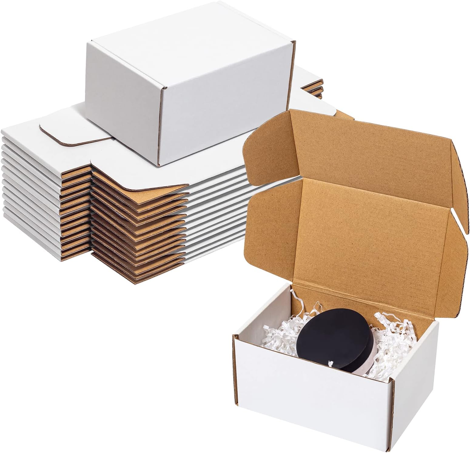 Amazon.com: Stockroom Plus 50 Pack White 4x3x2 Corrugated Shipping ...
