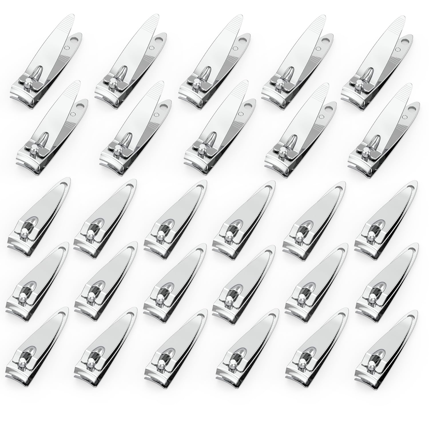 Amazon.com : 30 Pieces Nail Clippers Flat Toenail Clippers Stainless ...
