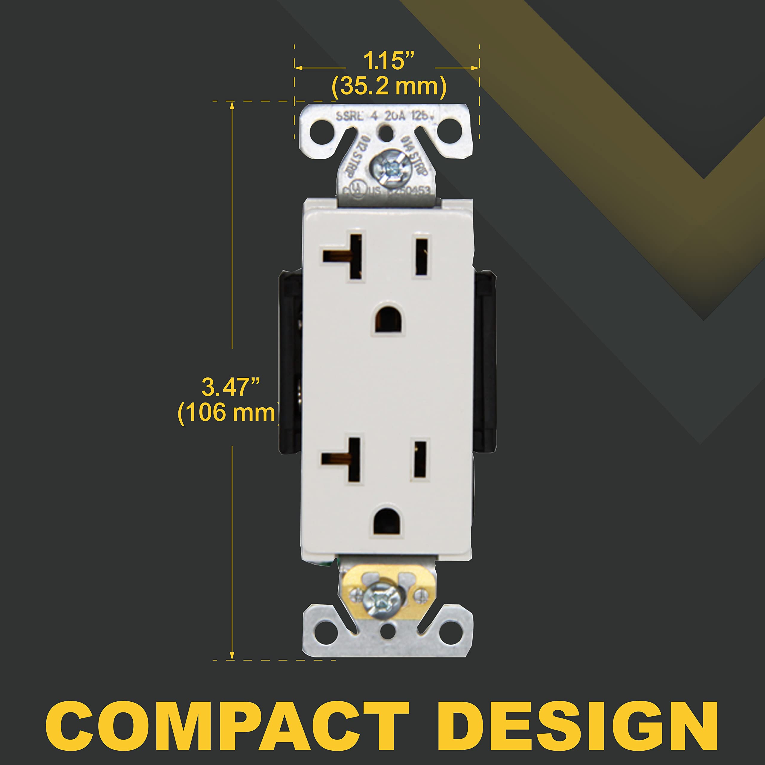 Snapklik.com : 10-Pack Duplex Receptacle Outlet, Non-Tamper-Resistant 3 ...