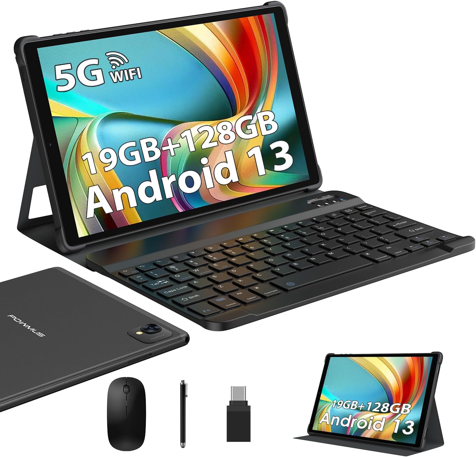 POWMUS Tablet 10.1 Inch Android Tablets, 19 GB RAM,128GB Storage Expand ...