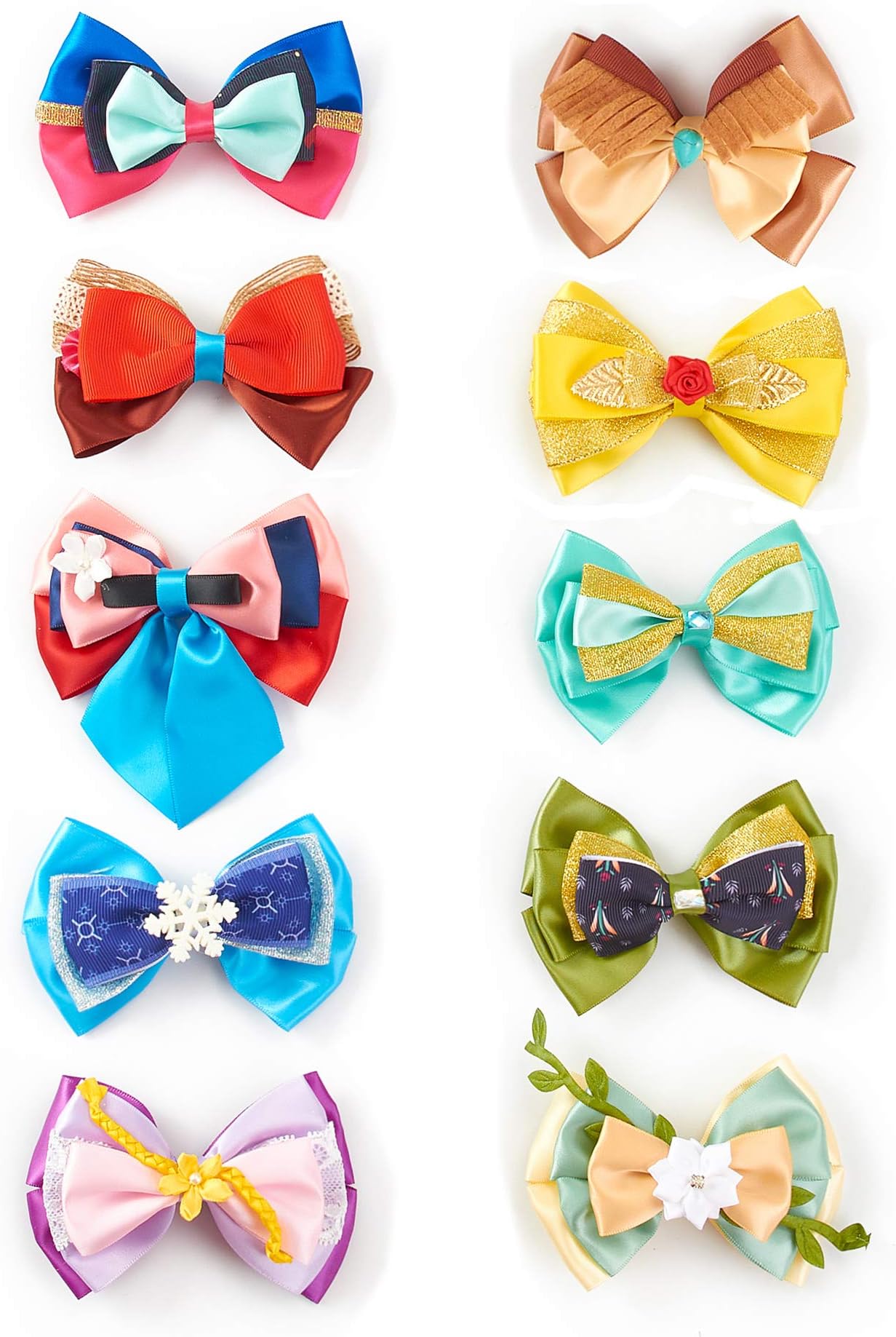 Amazon.com : Princess Hair Bow Clips for Girls Women 4 Inch Birthday ...