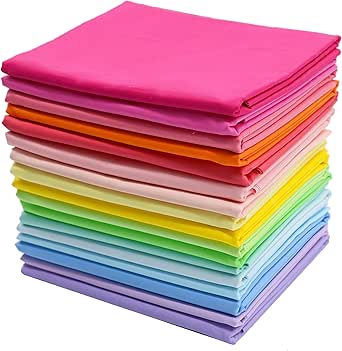 Amazon.com: iNee Bright Solid Fat Quarters Quilting Fabric Bundles, 18 ...
