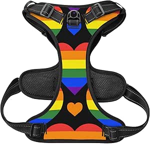 Amazon.com : Inlima Rainbow Lipss Pride Gay Lesbian LGBT Dog Harnesses, Vests, Adjustable No ...