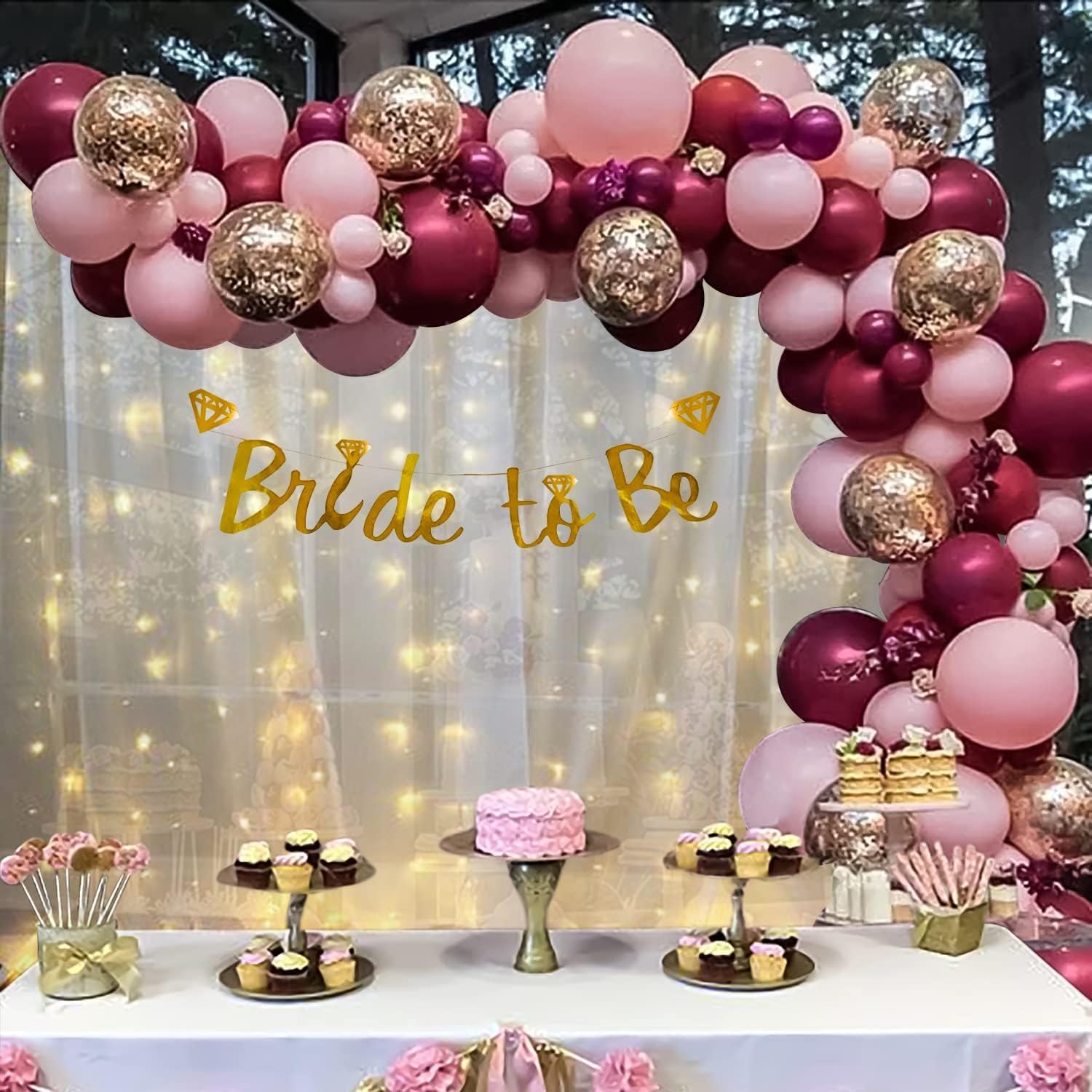 Party Propz Golden Bride to Be Decoration Kit - 10pcs With Bride to Be ...
