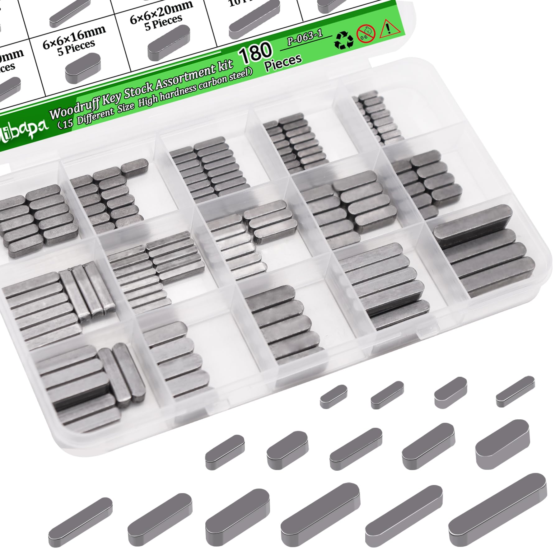 Amazon.com: 180PCS Round Ended Feather Key,8mm-30mm Stainless Steel ...