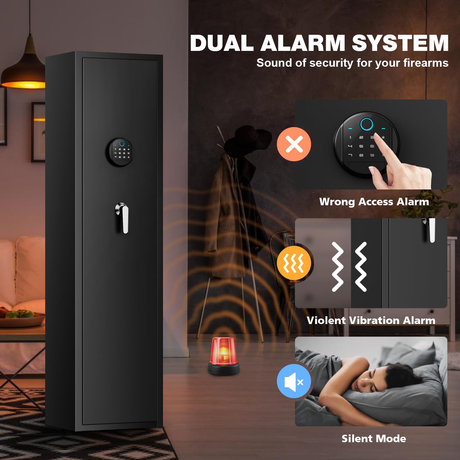 Snapklik.com : KARUIKEV 3-5 Large Gun Safes For Home Rifle And Pistols (with/without Scope ...