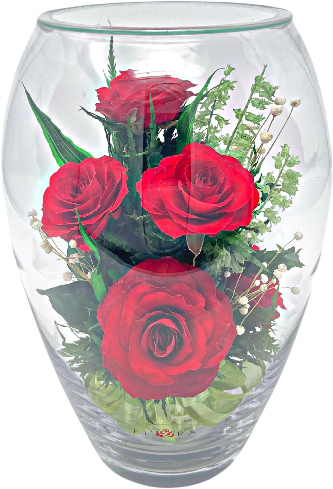 Amazon.com: Fiora Flower | Long Lasting Roses in a Sealed Glass Vase ...