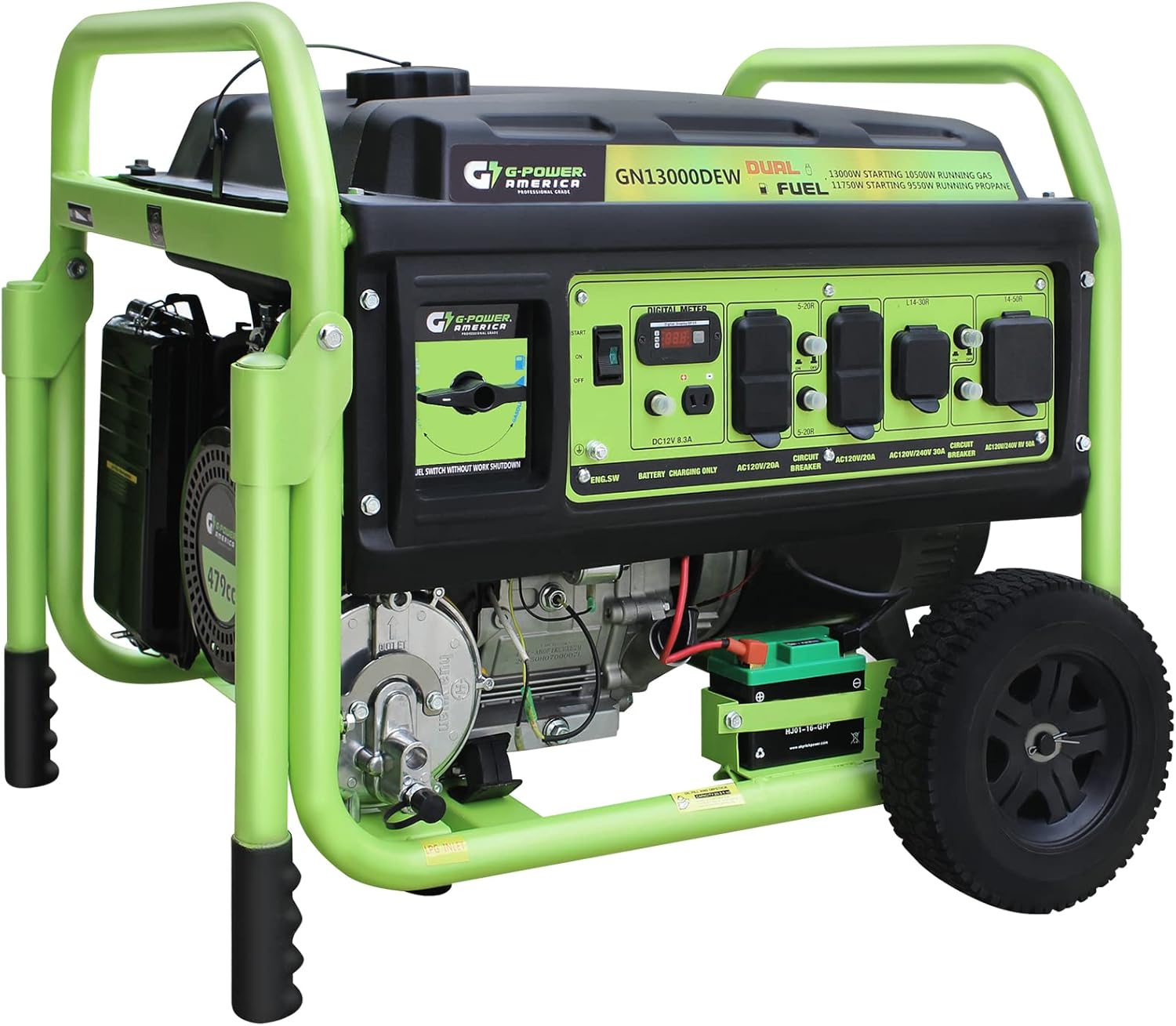 Amazon.com : Green-Power America 13000 Watt Dual Fuel Portable ...