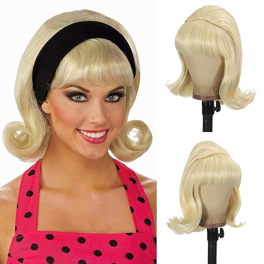 Amazon.com: Sabosi Blonde Beehive Wig Women Vintage Retro Wig 50s 60s ...