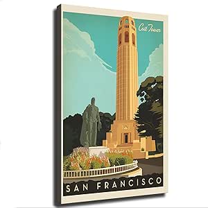 Amazon.com: Vintage San Francisco Coit Tower Poster Vintage Travel City ...