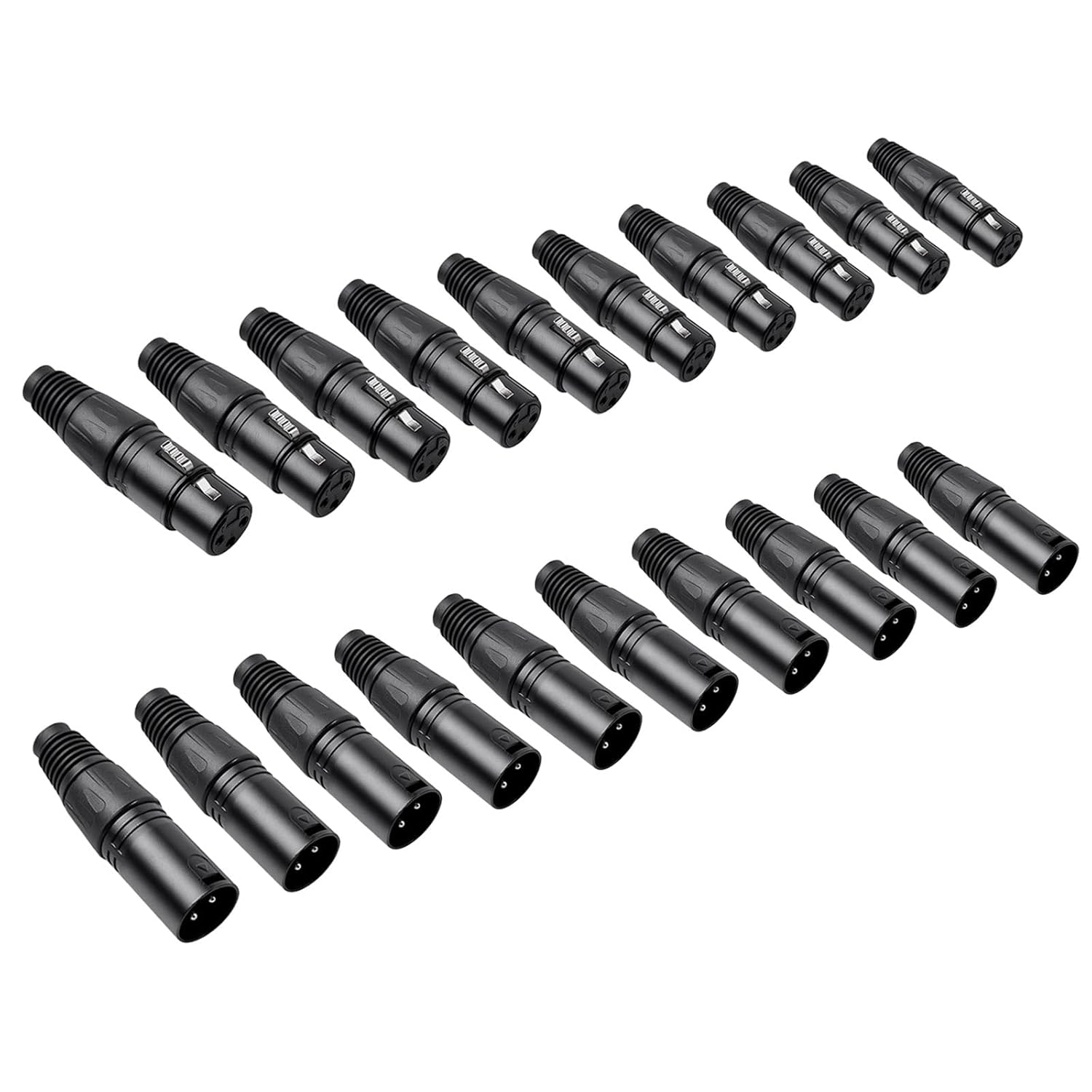 Amazon.com: 20 Pack XLR Connectors,10-Pair XLR 3 Pin Male/Female Plugs ...