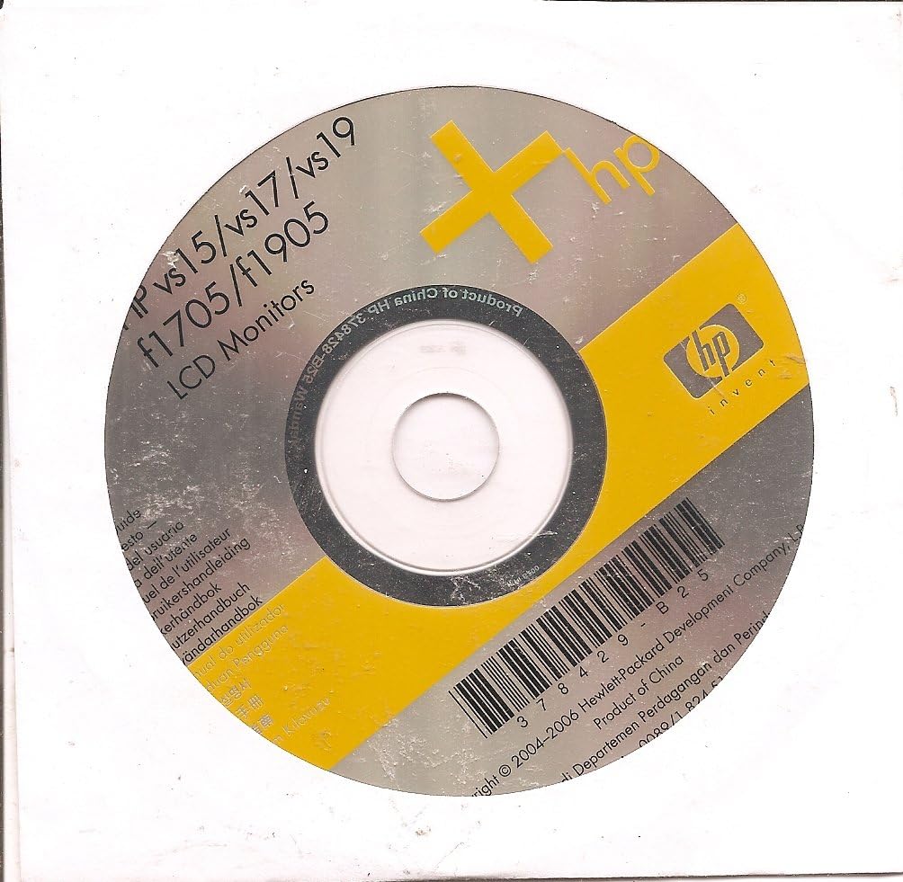 Amazon.com: HP vs15/vs17/vs19/f1705/f1905 LCD Monitors User's Guide CD ...