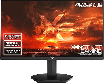 𝗫= 27 Inch Gaming Monitor • 1080p • 180Hz • 1ms • IPS FHD • G-Sync ...
