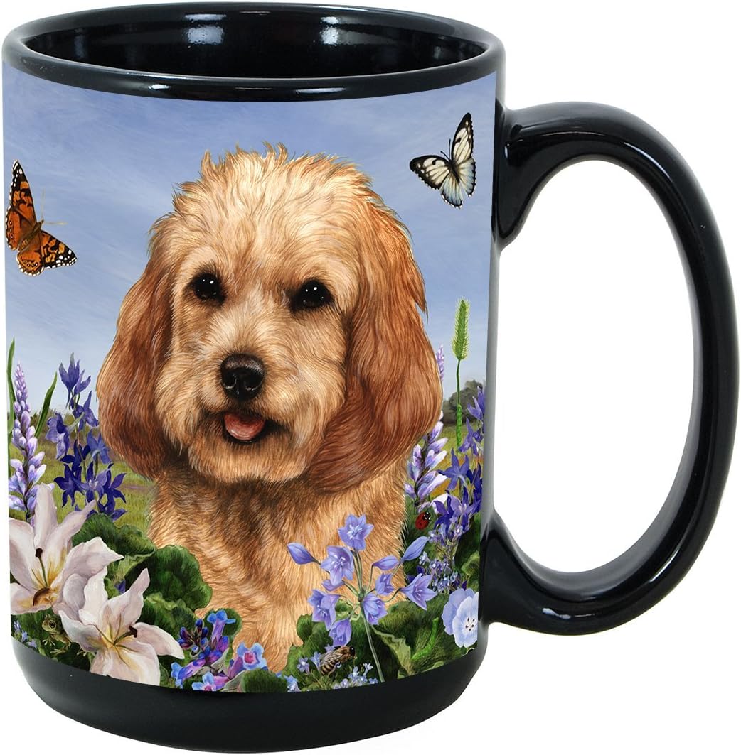 Amazon.com | (Cockapoo) Garden Party 15 Oz Black Coffee Cup Mug, Dog ...