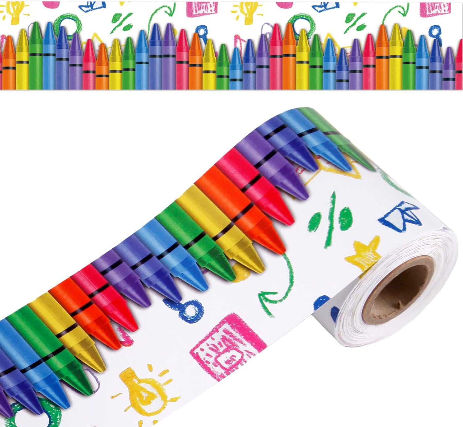 Amazon.com: Crayon Scalloped Bulletin Board Borders Stickers Back to ...