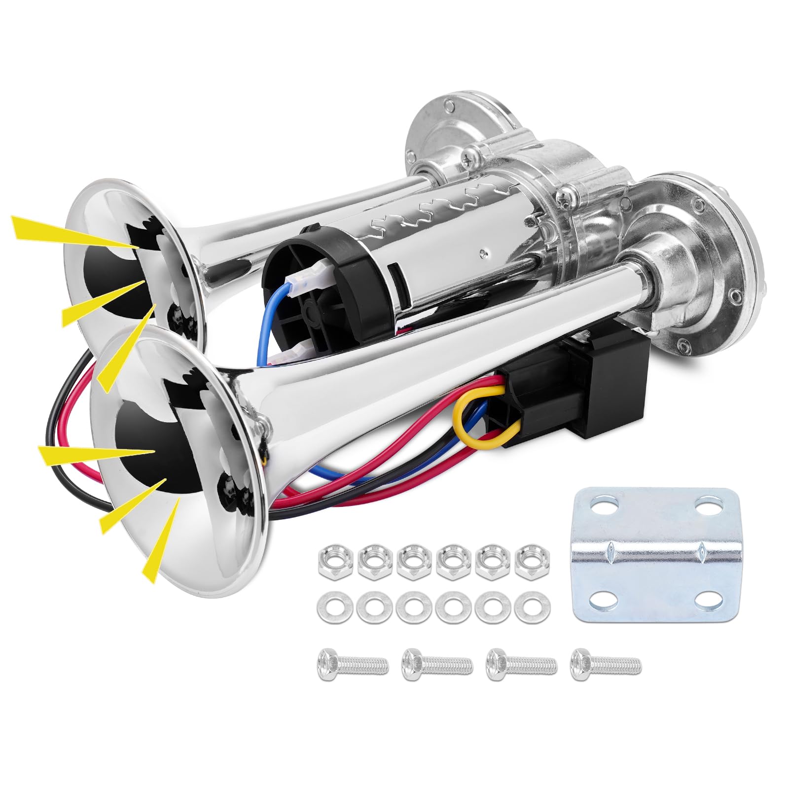 Snapklik.com : YEHERIT 12V 600DB Upgraded Air Horn Dual Trumpets, Super ...