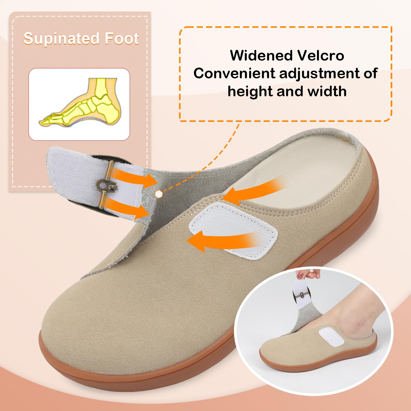 Snapklik.com : Womens Wide Clogs Adjustable Diabetic Mules Slip On Clog ...