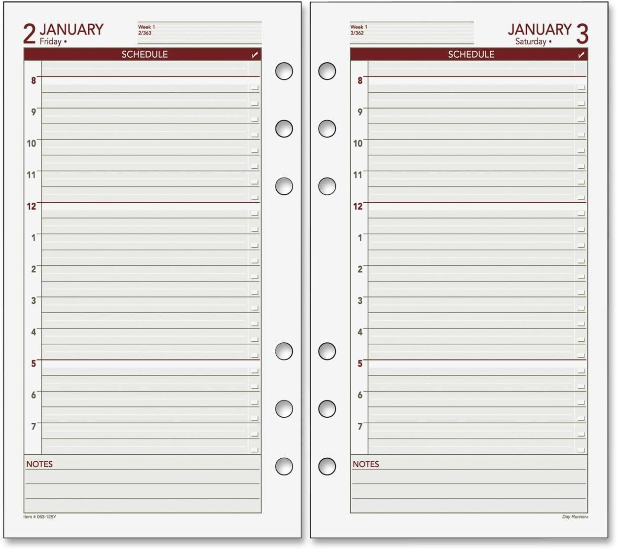 Amazon.com : Day Runner 2014 Daily Planner Calendar Refill, 3.75 x 6.75 ...