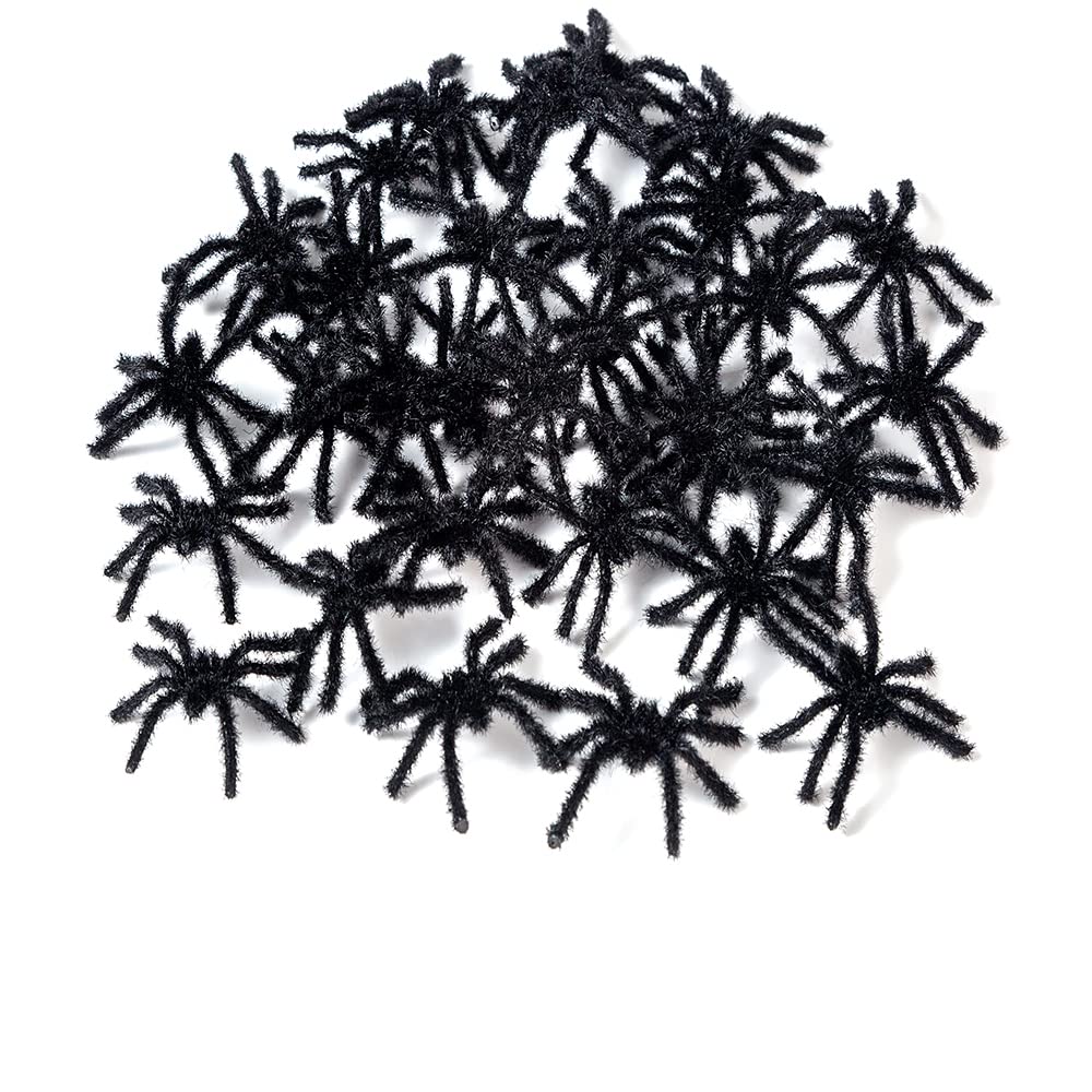 Amazon.com: tiecawk 30 Pack Halloween Hairy Spider Realistic Small ...