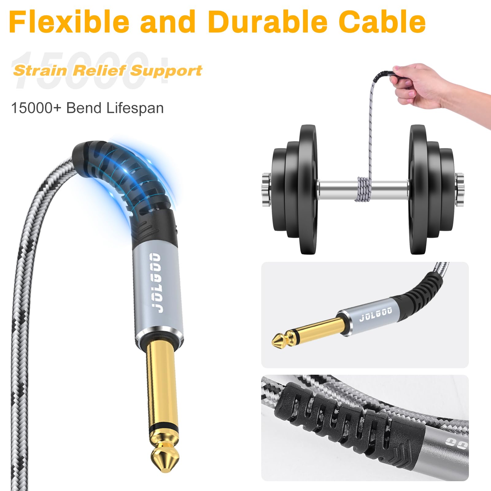 Snapklik.com : 1/4 Inch Guitar Instrument Cable 20 FT 2-Pack, 1/4 Inch ...