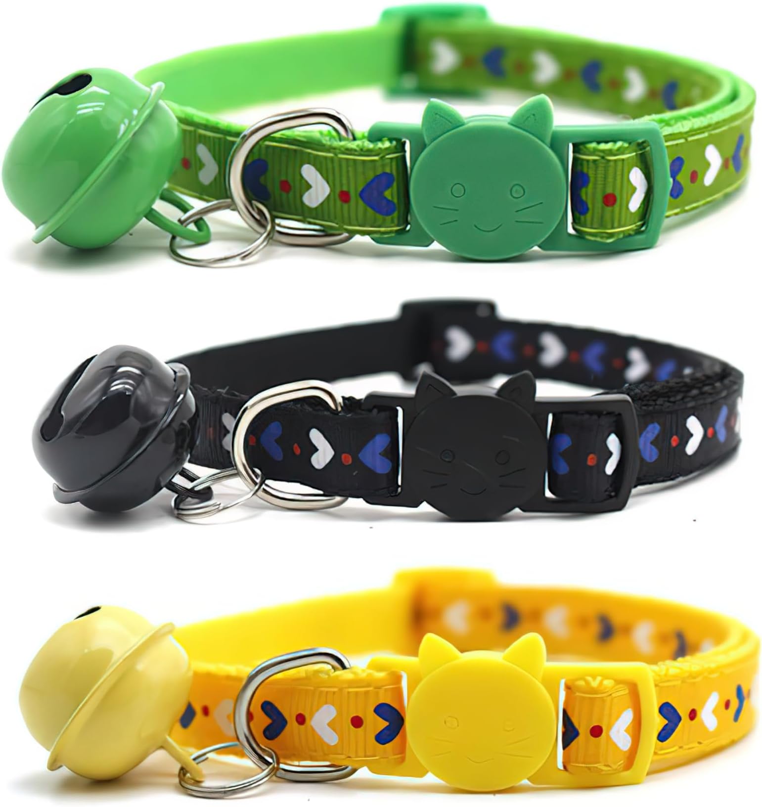 Pet Supplies : SAFLOGA Cat Collars with Bells, 3 Pack Cat Collars ...