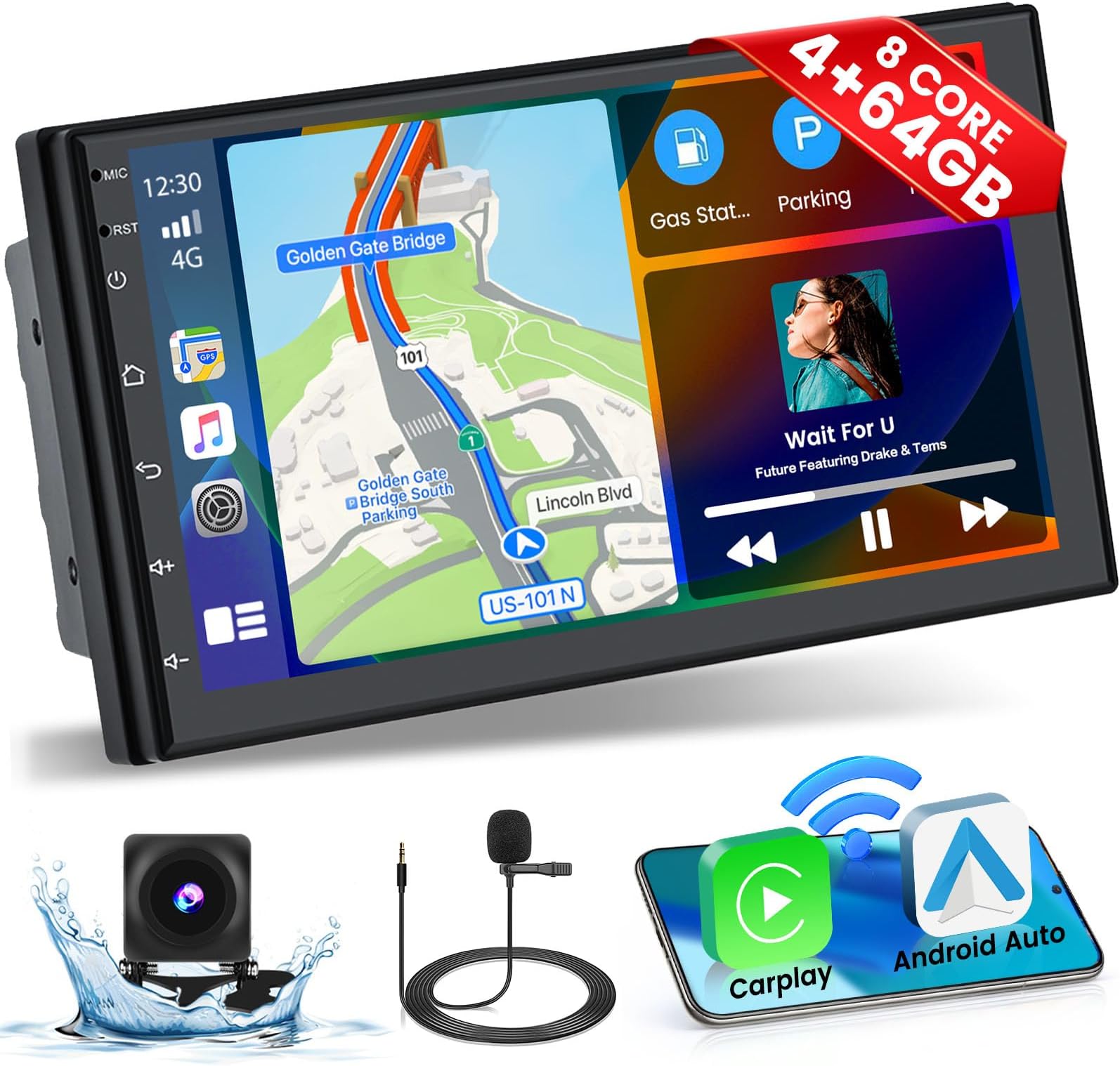 Amazon.com: [8-Core 4+64G] Inefala Android Double Din Car Radio Stereo ...