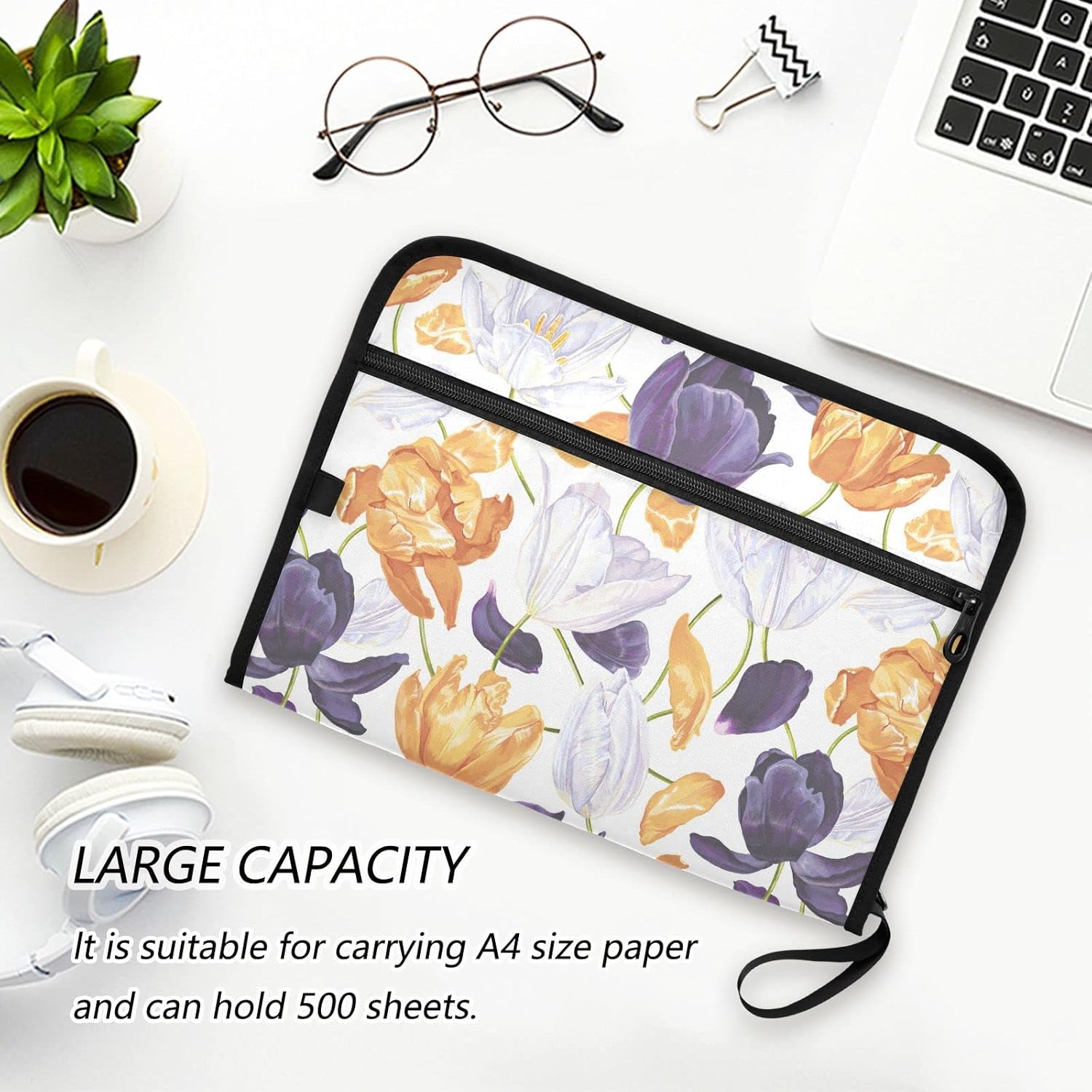 Yellow White Dark Purple Expanding File Folder for Documents A4 Letter ...
