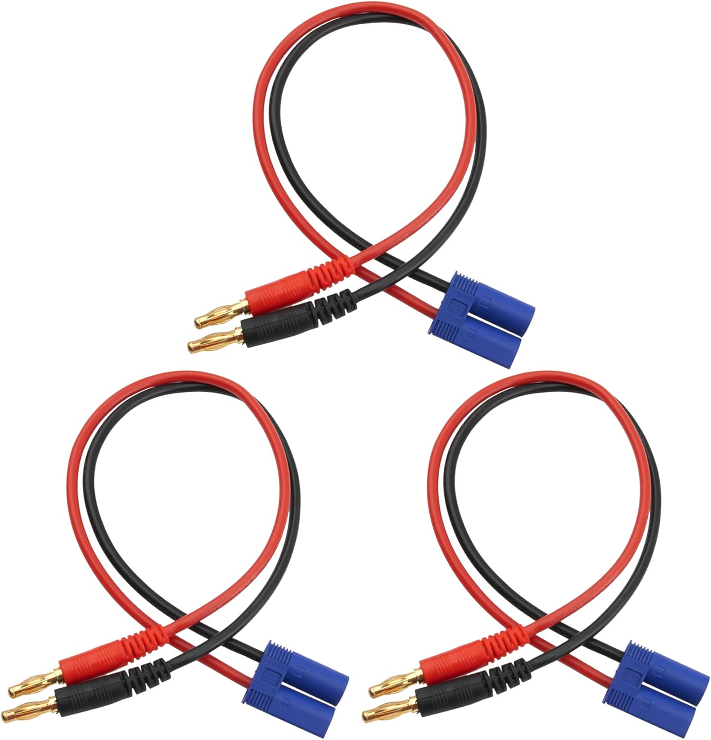Amazon.com: HIRCQOO 3Pcs RC Banana Plugs 4mm Bullet Connector to EC5 ...