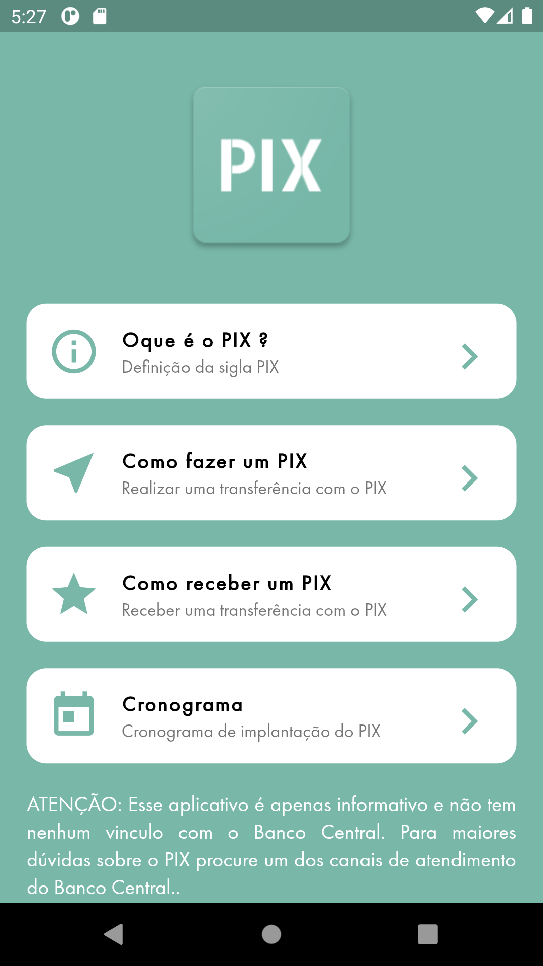PIX - Informações e Guias sobre o PIX - Aplicativo na Amazon Appstore