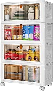 Amazon.com: YFXCVSL 4 Tier Plastic Storage Bins with Lid 23QT ...