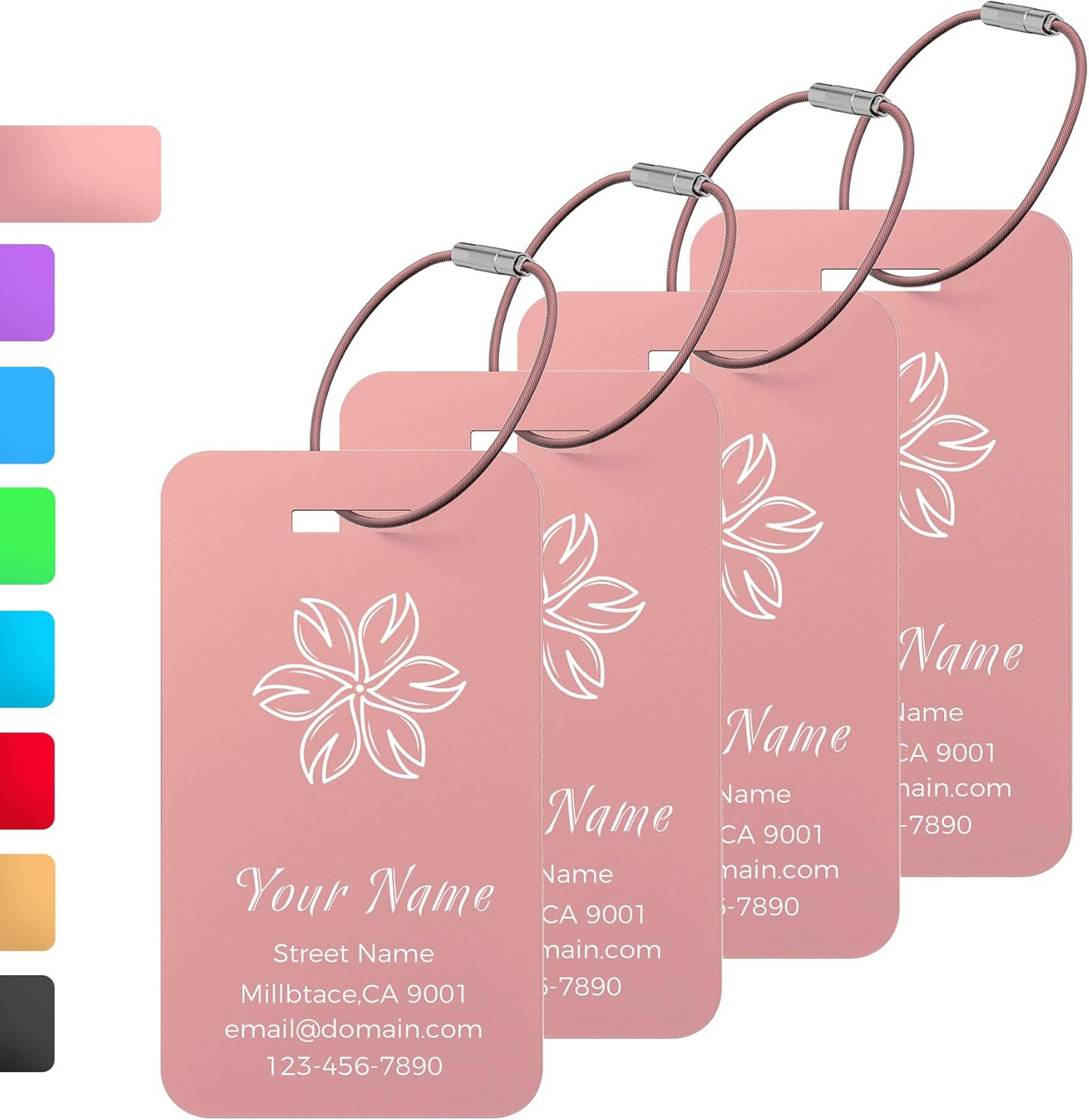 Amazon.com: Personalized Luggage Tags, Custom Luggage Tags 4 Pack TSA ...