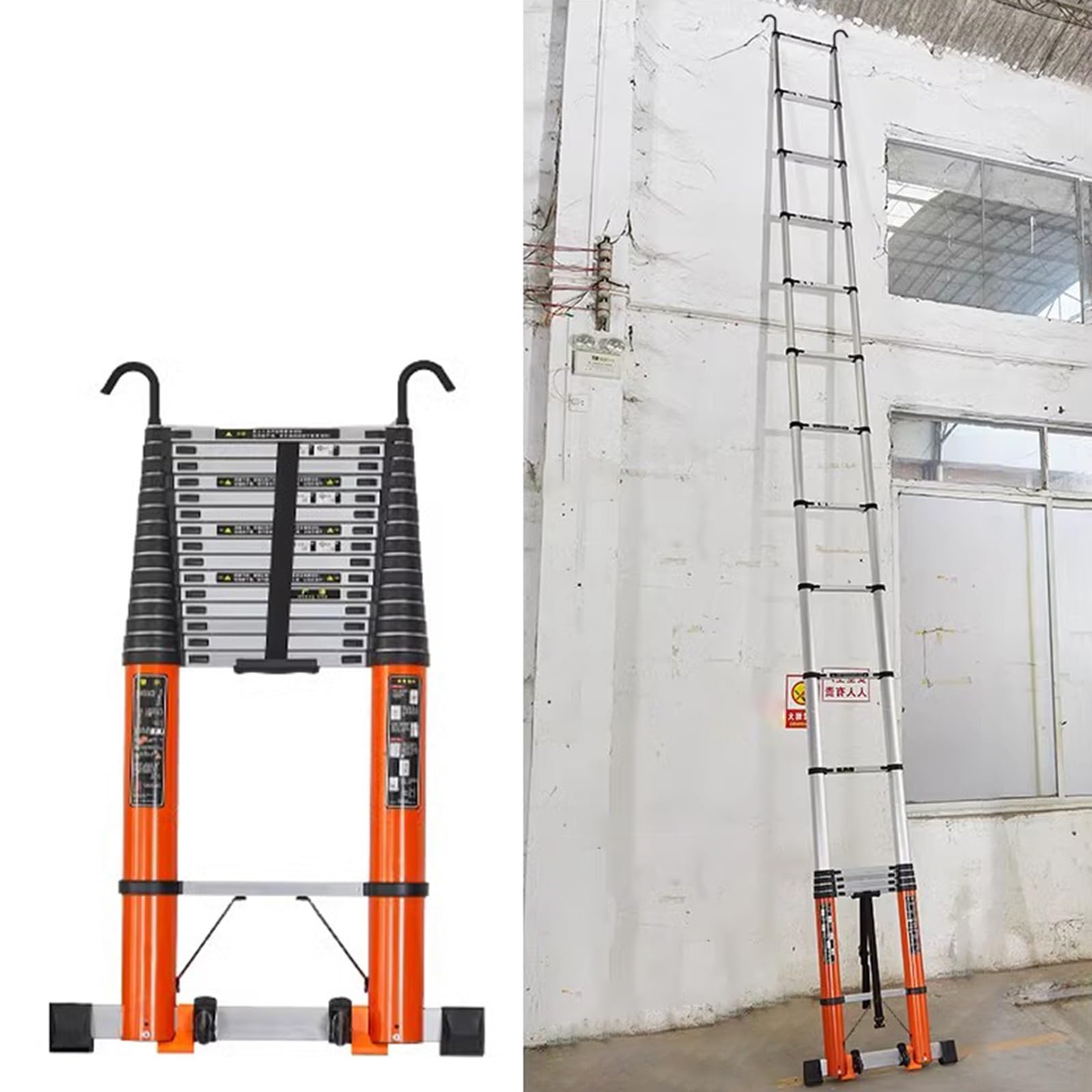 Foldable Aluminum Extension Ladder 26ft 25ft 23ft 20ft 19ft 16.5ft 15ft ...