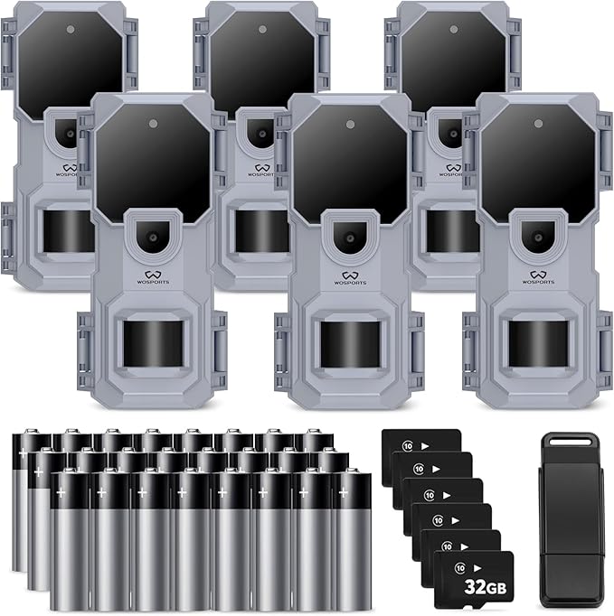 Amazon.com: WOSPORTS Trail Camera 6 Pack, 32MP 1080P HD, Deer Camera ...