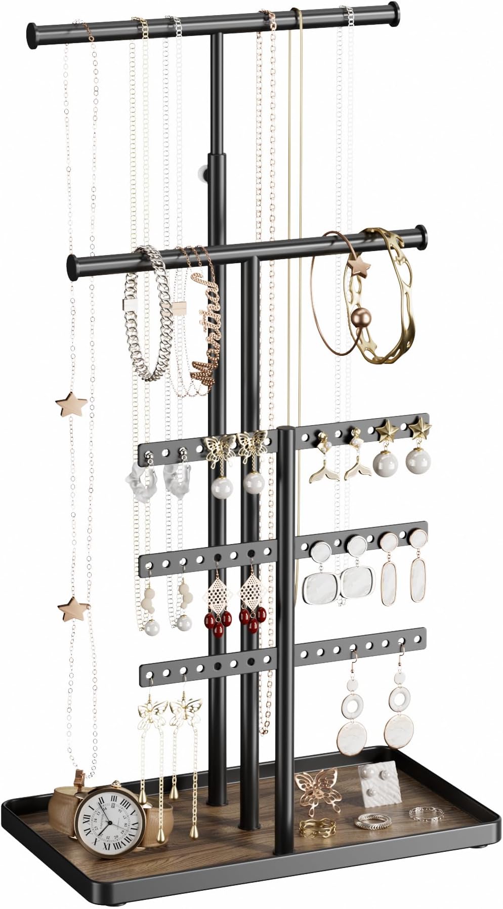 Jewellery Stand Organiser for Storage, 32cm Adjustable Height ...
