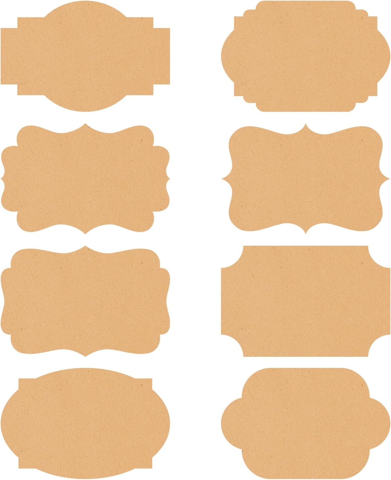 Amazon.com : KINGLAKE Fancy Shape Kraft Label Stickers Self-Adhesive ...