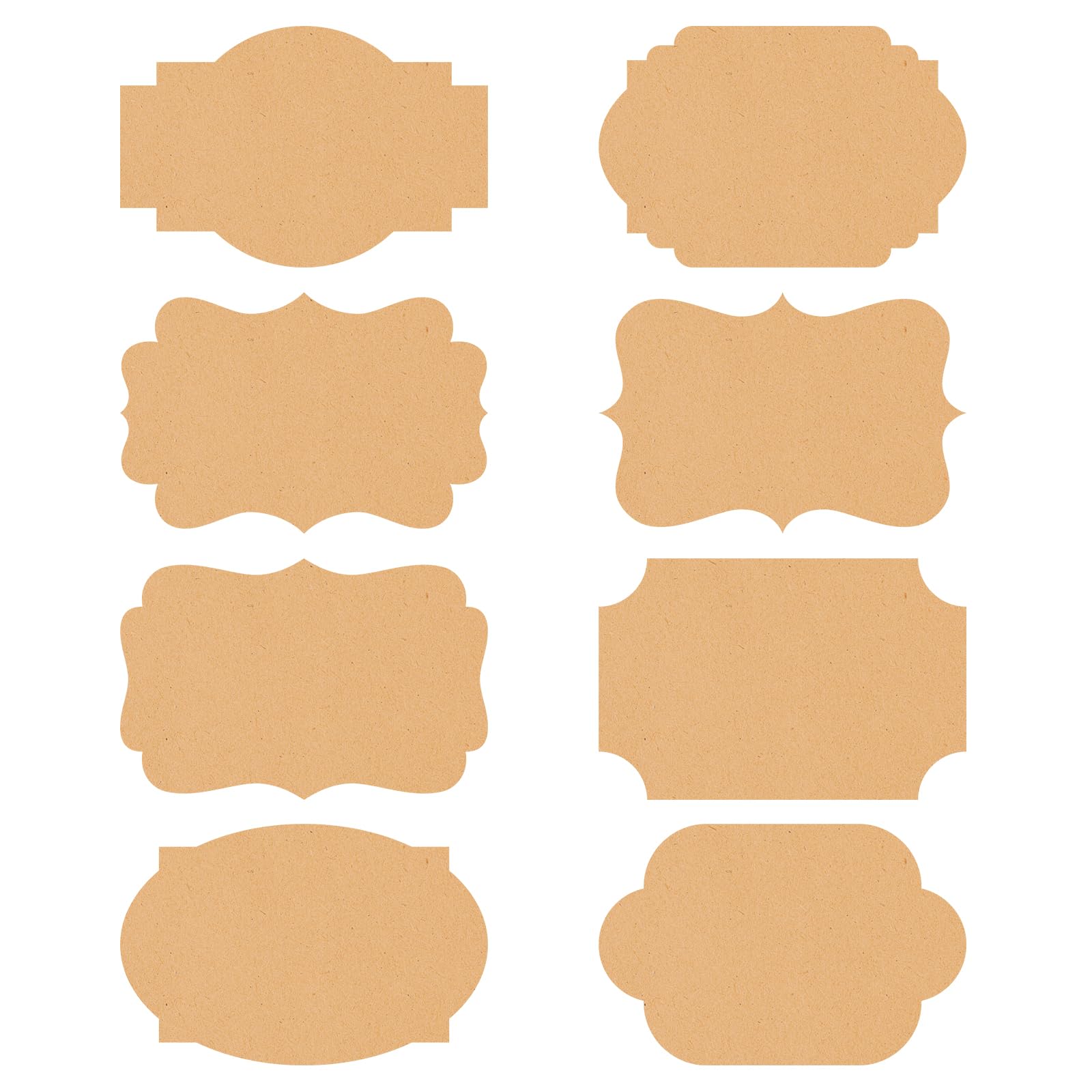 Amazon.com : KINGLAKE Fancy Shape Kraft Label Stickers Self-Adhesive ...