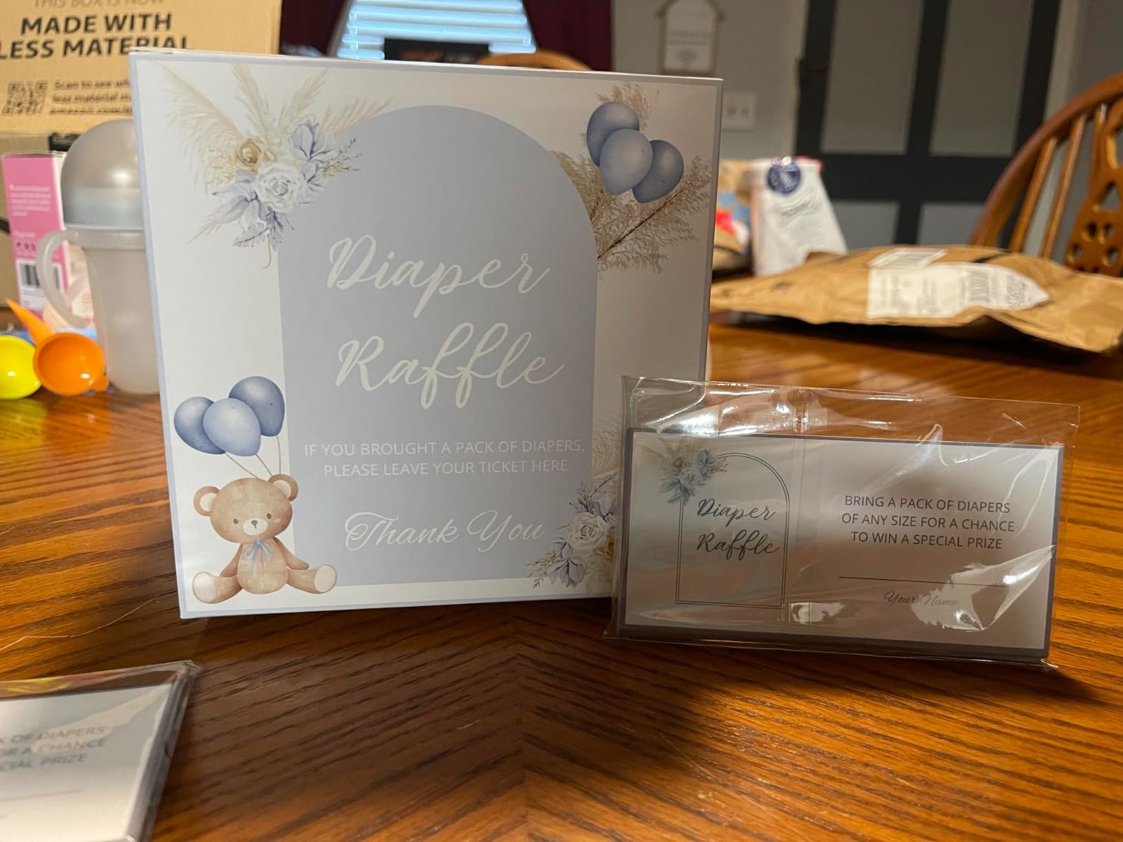 Amazon.com : 50 Pcs Diaper Raffle Tickets For Baby Shower With Diaper ...