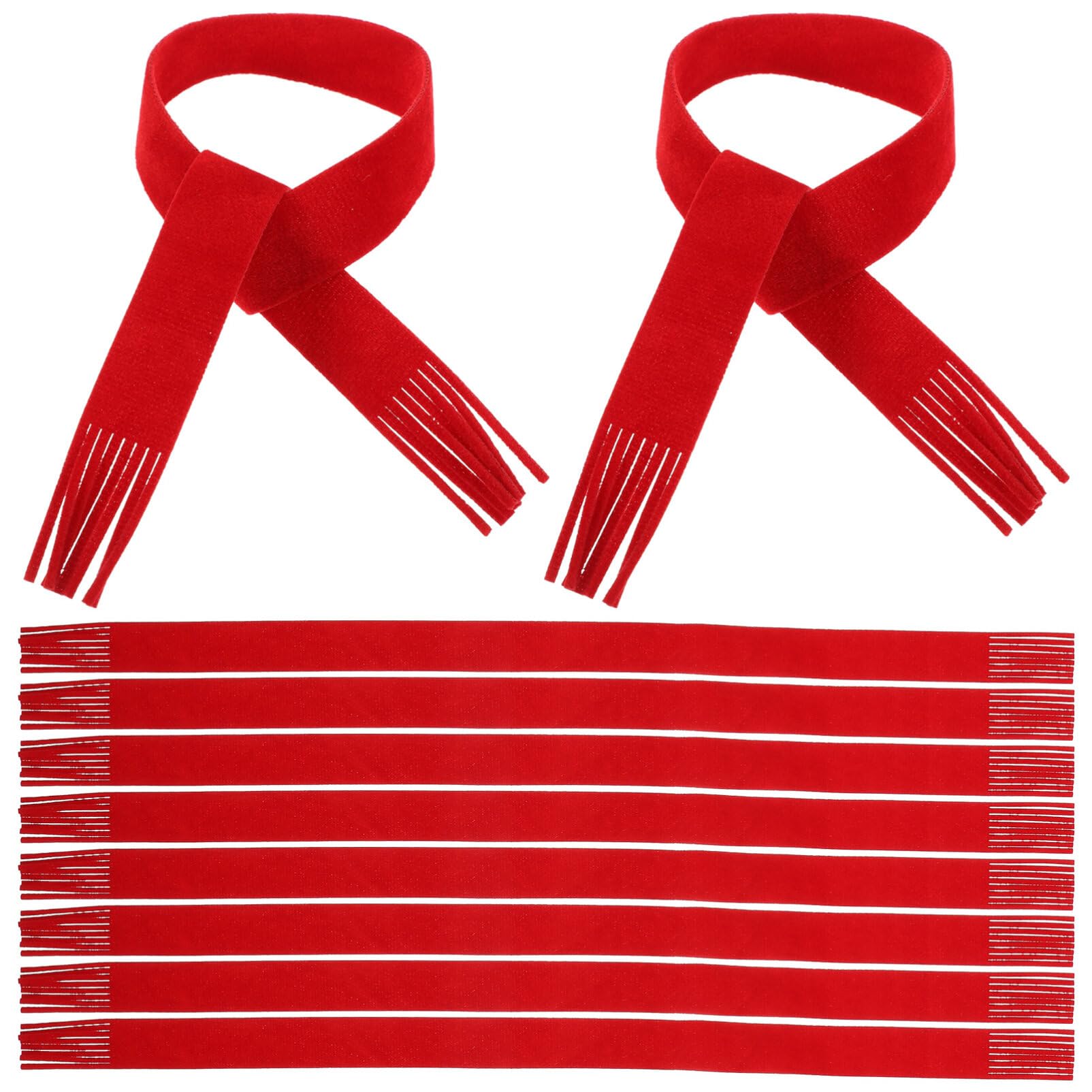 Amazon.com: SEWACC Mini Santa Scarf, 10pcs Christmas Knit Scarf Fabric ...