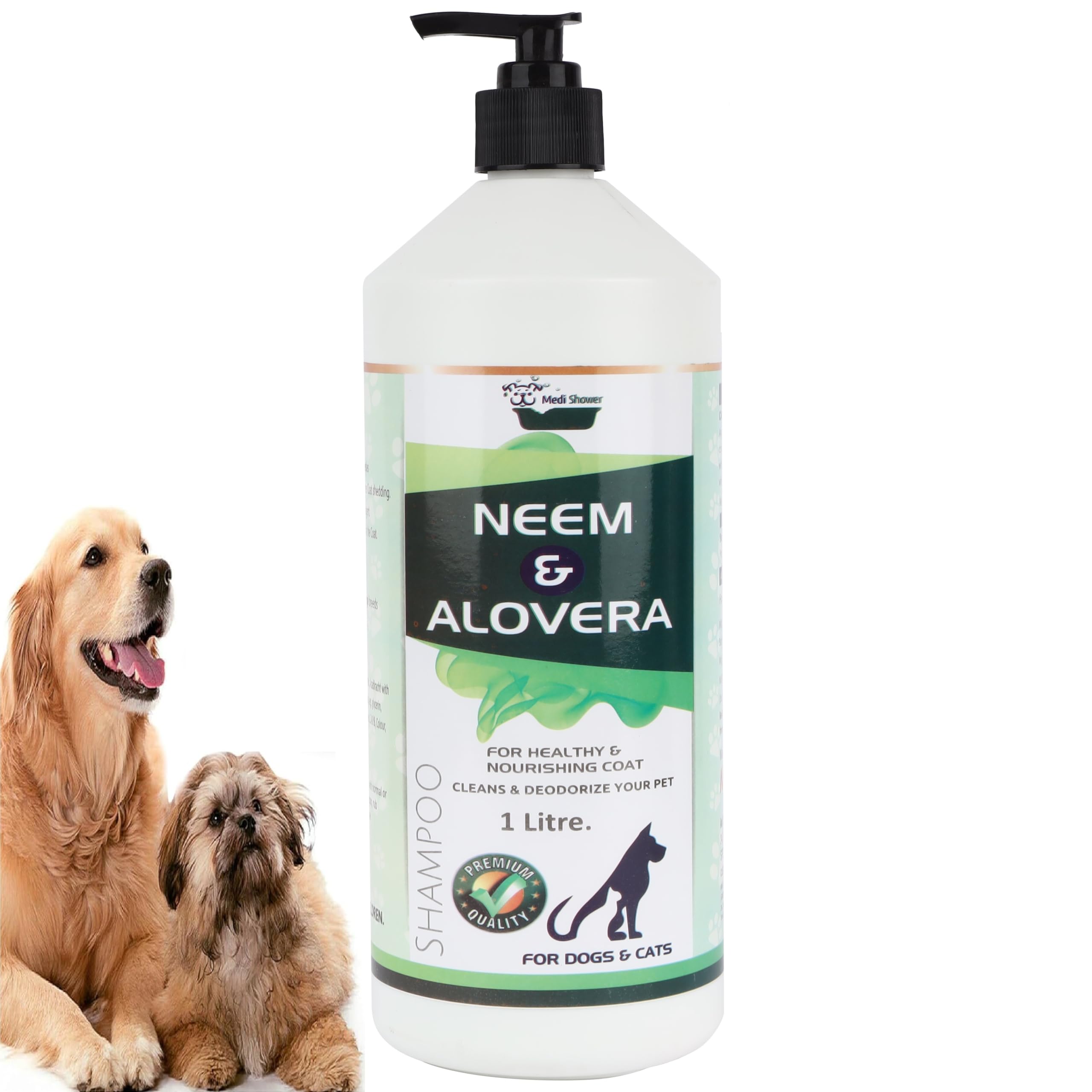 Buy Medilogy Biotech Dog Shampoo Neem Aloe Vera 1 Litre Ayurvedic White ...