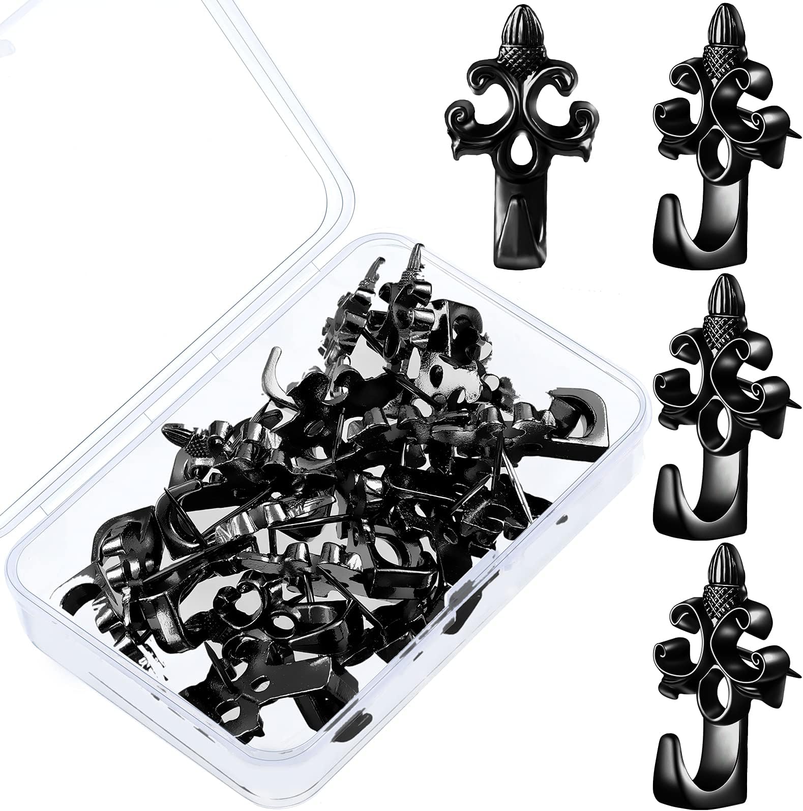 Amazon.com: Pack of 20 Zinc Alloy Flower Shape Push Pin Hangers Hook ...