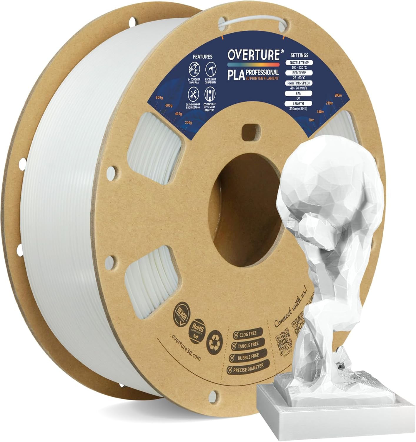 OVERTURE PLA Plus (PLA+) Filament 1.75mm, Stronger & More Durable PLA ...