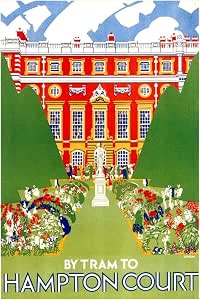 Amazon.com: Laminated 1927 Hampton Court Vintage Illustration Travel ...