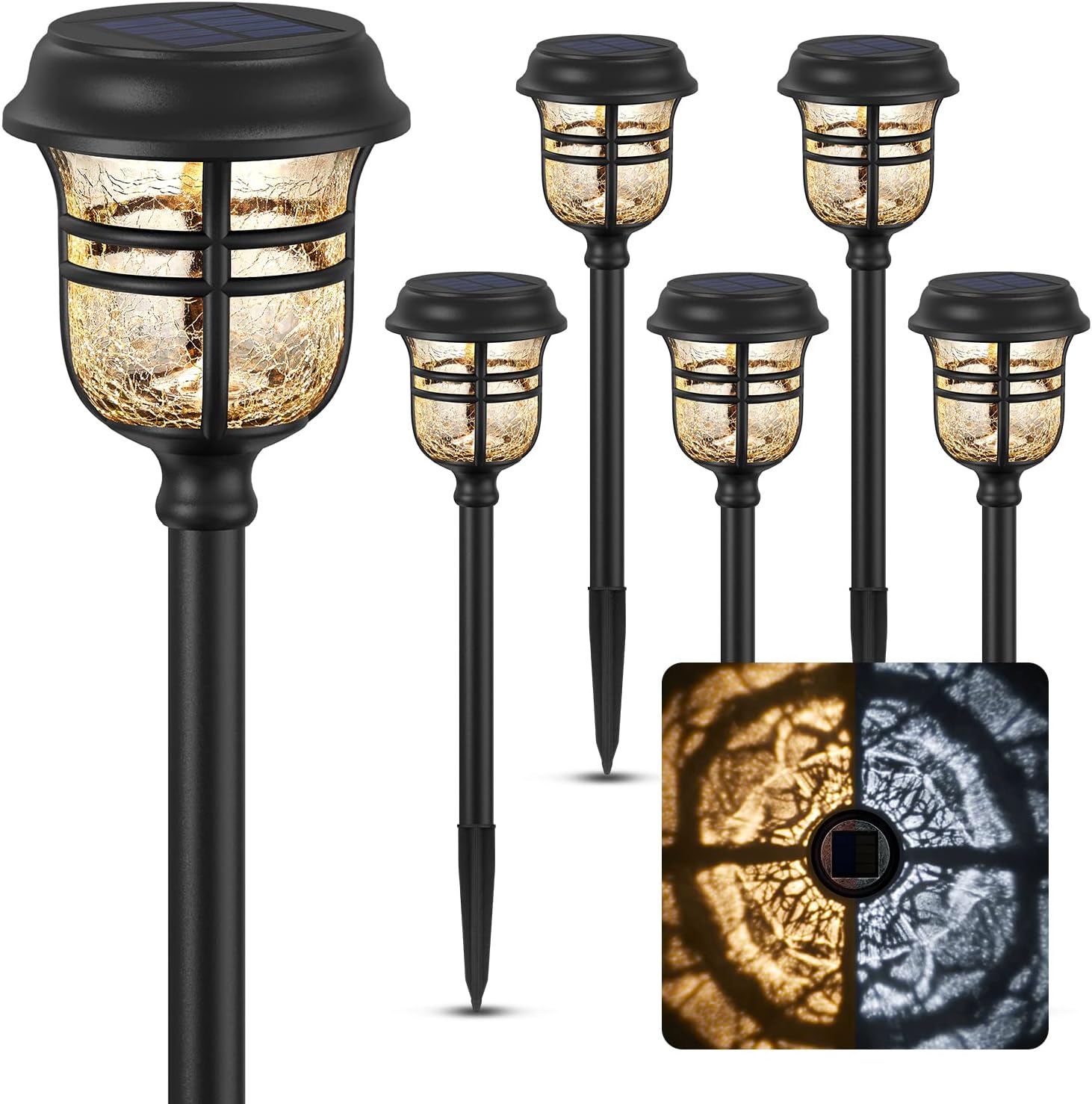 WTGEGF Solar Pathway Lights Outdoor, 4 Pack Solar Lights Outdoor ...