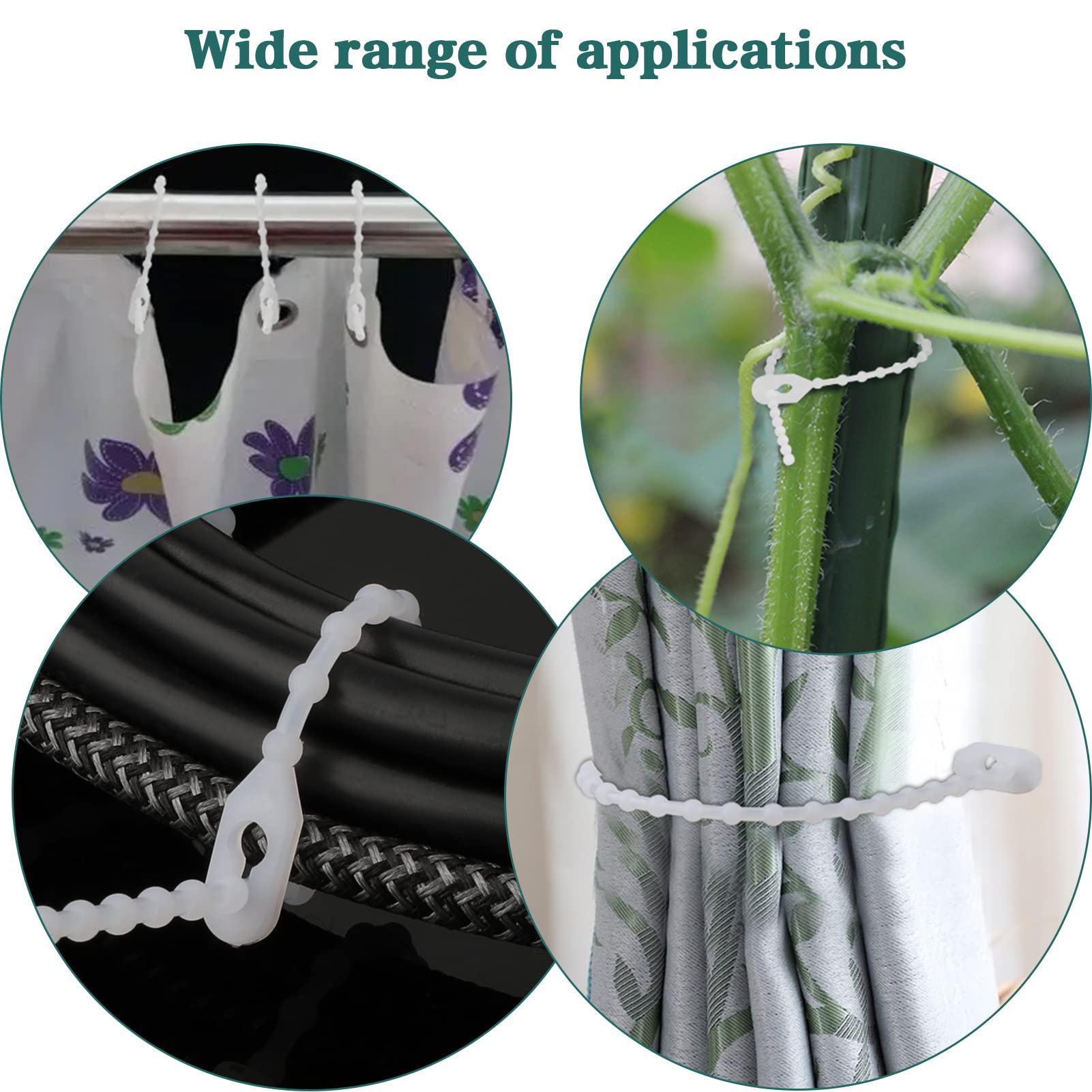 Snapklik.com : Pasow Beaded Cable Tie Wrap Releasable Reusable Zip Ties Adjustable Self Locking ...