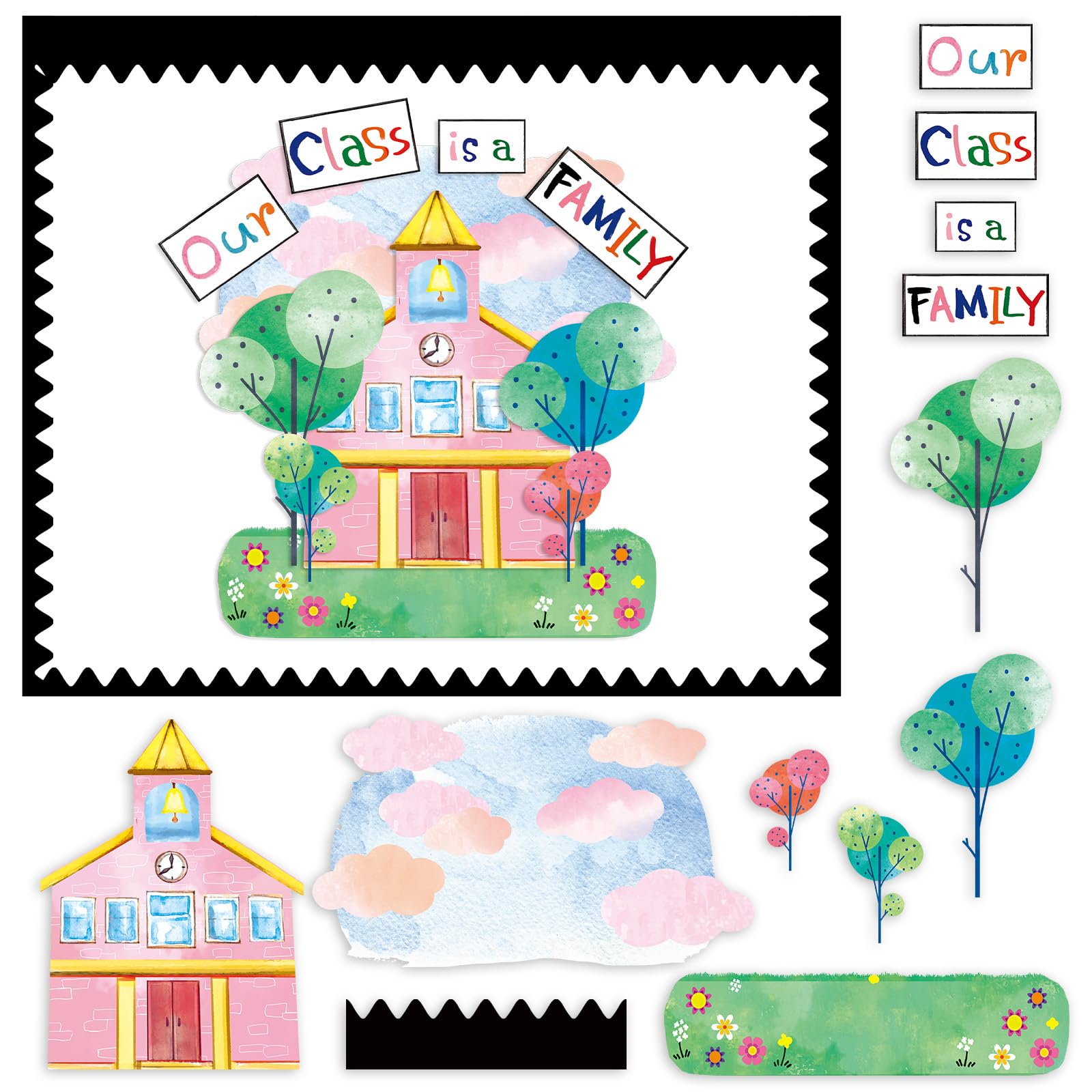 Amazon.com : Weekgrat 71 Pcs Our Class is a Family Bulletin Board Set ...