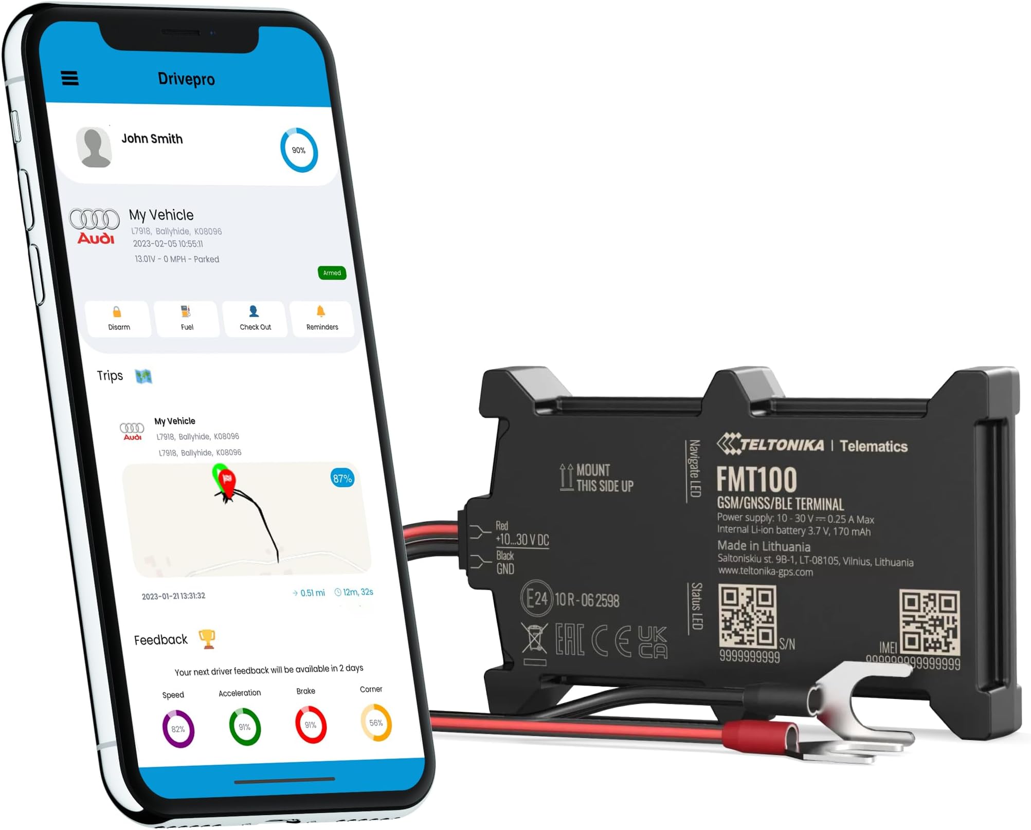 DrivePro FMT100 Self Install GPS Tracker Device - Car, Van, Motorcycle ...