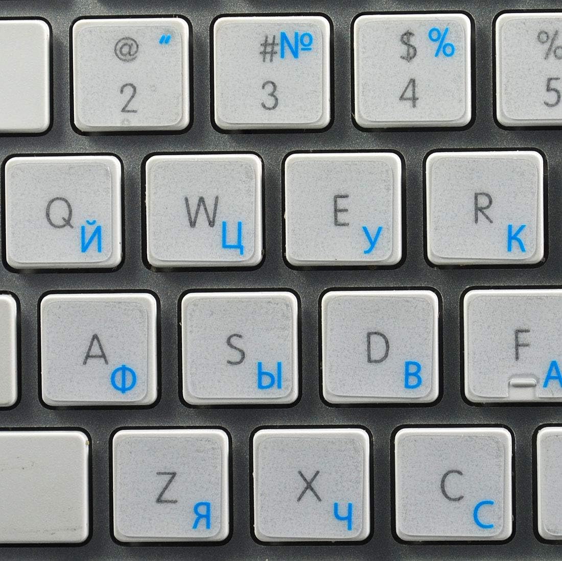 Amazon.com: Apple Russian Cyrillic Stickers for Keyboard with RED ...