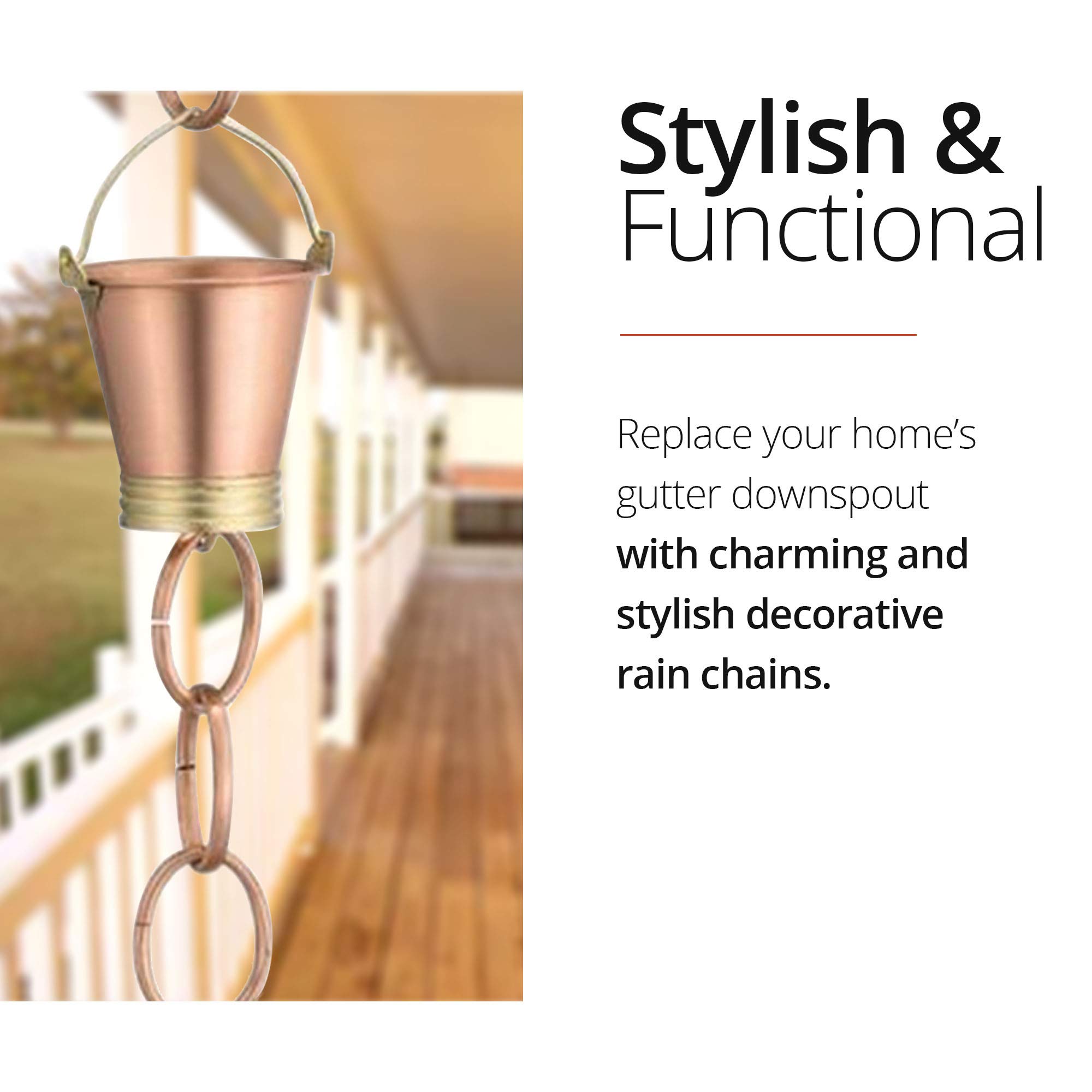 Snapklik.com : Bucket Rain Chain, Heavy Duty Cast Iron Rain Chains For ...