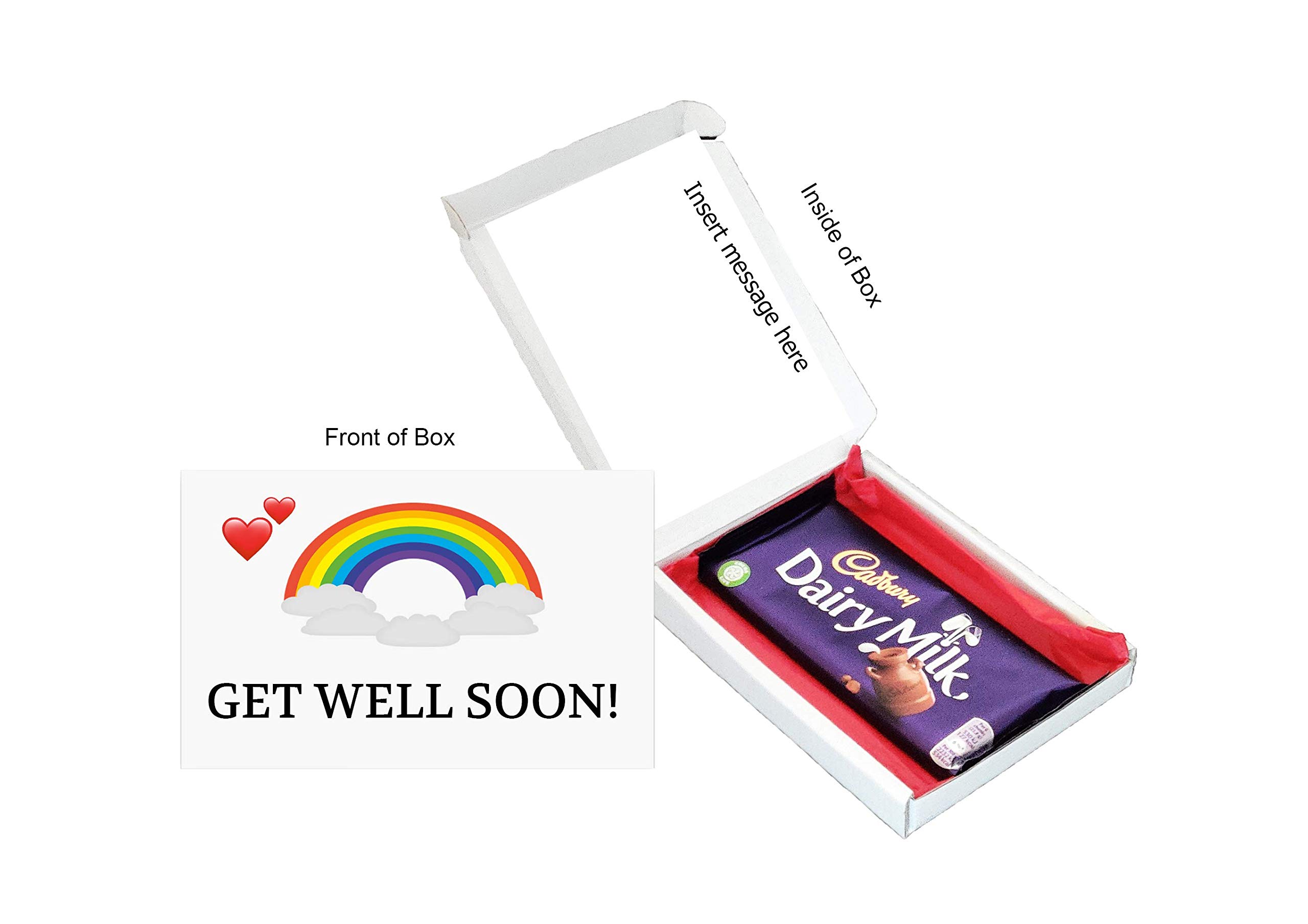 Buy Get Well Soon Card with Cadbury Dairy Milk Chocolate Bar (Rainbow ...