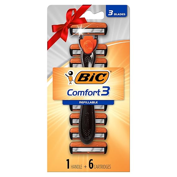 Amazon.com: BIC Comfort 3 Refillable Three-Blade Disposable Razor for ...
